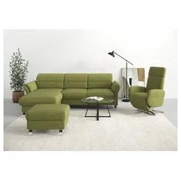 Sit & More Ecksofa SIT & MORE "Grenoble L-Form mit Federkern", gr&uuml;n (olive), B:251cm H:85cm T:161cm, Sofas, Ecksofa, wahlweise mit Bettfunktion, Bettkasten, Arm- und Kopfteilverstellung