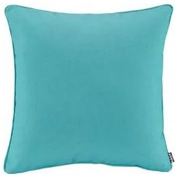 HOCK Dekokissen H.O.C.K. "Sparkle", blau (t&uuml;rkis, turquoise, unifarben), B:50cm H:10cm L:50cm, Polyacryl, Dekokissen_Sitzkissen_Kissenh&uuml;llen, einfarbig, Wendekissenh&uuml;lle mit F&uuml;llung, 1 St&uuml;ck