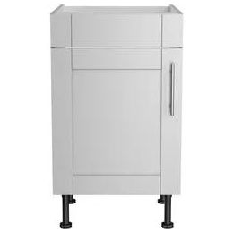 Sp&uuml;lenschrank KOCHSTATION "KS-Ahus", grau (hellgrau matt, hellgrau), B:50cm H:87cm T:58,4cm, Schr&auml;nke, Sp&uuml;lenschrank, Breite 50 cm