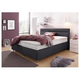 Boxspringbett, grau (strukturstoff anthrazit), ohne LED-Beleuchtung, Liegefl&auml;che B/L: 200cm x 200cm, H2, 7-Zonen-Kaltschaummatratze, Bezug Unterbox und Kopfteil: Strukturstoff (77% Polyester und 23% Viskose);Bezug Obermatratze 100% Polyester, waschbar bis 60C, Westfalia Schlafkomfort, Komplettbetten, Boxspringbett, wahlweise mit LED-Beleuchtung
