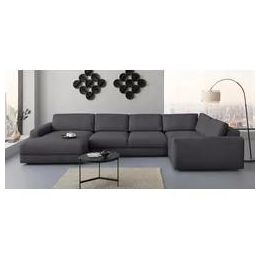 Wohnlandschaft Home Affaire "Bloomfield, Mega Polsterecke, Breite 390cm, viel Platz, U-Form", grau (obsidian), B:390cm H:84cm T:209cm, 100% Polyester, Sofas, Wohnlandschaft, In verschiedenen Gr&ouml;&szlig;en bestellbar