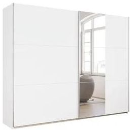 Schwebet&uuml;renschrank Rauch "Kleiderschrank Dreht&uuml;renschrank Schrank Garderobe KRONACH TOPSELLER", wei&szlig; (alpinwei&szlig;, griffleisten alu, 1 spiegel), B:261cm H:210cm T:59cm, Holzwerkstoff, Schr&auml;nke, Schwebet&uuml;renschrank, optional ohne, mit 1 oder 2 Spiegel, viel Stauraum MADE IN GERMANY