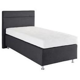 Boxspringbett, grau (strukturstoff anthrazit), ohne LED-Beleuchtung, Liegefl&auml;che B/L: 100cm x 200cm, H3, 7-Zonen-Kaltschaummatratze, Bezug Unterbox und Kopfteil: Strukturstoff (77% Polyester und 23% Viskose);Bezug Obermatratze 100% Polyester, waschbar bis 60C, Westfalia Schlafkomfort, Komplettbetten, Boxspringbett, wahlweise mit LED-Beleuchtung