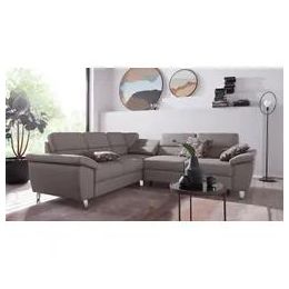 Sit & More Ecksofa SIT & MORE "Sorano L-Form", grau (hellgrau), B:249cm H:88cm T:229cm, Sofas, Ecksofa, wahlweise mit Bett- und Relaxfunktion, inkl. Bettkasten