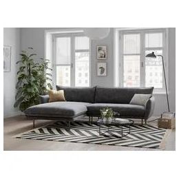 Ecksofa OTTO HOME "Stine L-Form", grau (anthrazit), B:249cm H:86cm T:159cm, Struktur (100% Polyester);Struktur weich (85% Polyester/15% Nylon);Samtoptik (100% Polyester), Sofas, Ecksofa, Besonderes Design durch Kissenoptik und Keder, by Morten Georgsen