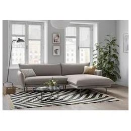Ecksofa OTTO HOME "Stine L-Form", grau (hellgrau), B:249cm H:86cm T:159cm, Struktur (100% Polyester);Struktur weich (85% Polyester/15% Nylon);Samtoptik (100% Polyester), Sofas, Ecksofa, Besonderes Design durch Kissenoptik und Keder, by Morten Georgsen