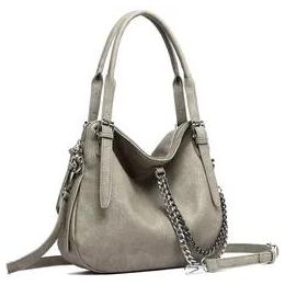 Schultertasche "RockMe", Damen, Gr. B/H/T: 32cm x 25cm x 7cm onesize, grau, Polyurethan (PU), Collezione Alessandro, Taschen Schultertasche, aus softem Material