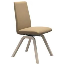 Polsterstuhl stressless "Laurel", beige (sand paloma, eiche gekalkt), B:49cm H:92cm T:59cm, Leder PALOMA: PALOMA ist ein durchgef&auml;rbtes Semianilin-M&ouml;belleder mit nat&uuml;rlicher Narbung., St&uuml;hle, Polsterstuhl, Low Back, Gr&ouml;&szlig;e M, mit schr&auml;ggestellten Beinen in Eiche gekalkt
