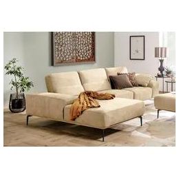 Ecksofa W.Schillig "run, Designsofa mit tollem Sitzkomfort, bequem, L-Form", beige (sahara s37), B:319cm H:88cm T:178cm, Longlife Xtra-Leder Z73: Naturwalkleder der Luxusklasse aus den erlesensten Rohh&auml;uten. Hautst&auml;rke 1, 1 &ndash; 1, 3 mm;ROHLEDER Jacquard-Flachgewebe Q2 W60 (63% Polyester, 37% Polyacryl);ROHLEDER Chenille-Flachgewebe Q2 W77 (68% Polyacryl, 32% Polyester);Stoff S37 (100% Polyester), So