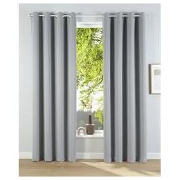 Verdunkelungsvorhang OTTO HOME "Solana" Gr. 1, grau (hellgrau), B:140cm H:145cm, Polyester, Gardinen, 2-er Set, Breite 140 cm, einfarbig, Topseller
