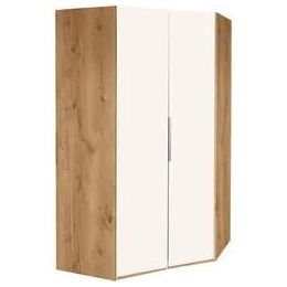 Eckkleiderschrank wimex "Level by fresh to go", wei&szlig; (plankeneichefarben, wei&szlig;), H:216cm, Schr&auml;nke, Eckkleiderschrank