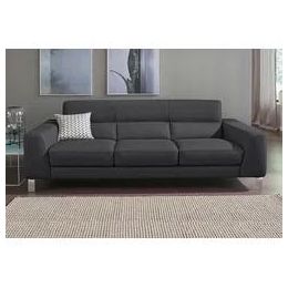 3-Sitzer Calia italia "Simon, toller Sitzkomfort, italienisches Designsofa", schwarz, B:232cm H:81cm T:94cm, Leder SORRENTO - 100% Leder;Leder BULL - 100% Leder, Sofas, in zwei Lederqualit&auml;ten
