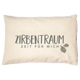 Zirbenkissen Herbalind "Zirbentraum, Naturprodukt", grau (wollwei&szlig;, grau), B:20cm H:4cm L:30cm, Baumwolle, Funktionskissen, Gef&uuml;llt mit hochwertigen Zirbenholzflocken, Made in Germany