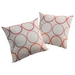 Dekokissen WIRTH "Zirbello" Gr. 3, orange (terrakotta, kreise), B:40cm L:60cm, Baumwolle, Polyester, Dekokissen_Sitzkissen_Kissenh&uuml;llen, Kissenh&uuml;lle ohne F&uuml;llung, 2 St&uuml;ck