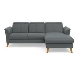 Sit & More Ecksofa SIT & MORE "Romero L-Form", grau (dunkelgrau), B:245cm H:91cm T:178cm, 100% Polyester, Sofas, Ecksofa, wahlweise mit oder ohne Relax-Funktion, Bettfunktion, Bettkasten