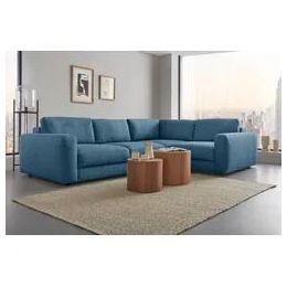 Ecksofa Home Affaire "Bloomfield, Mega Polsterecke, Breite 289cm, viel Platz, L-Form", blau (tepestry), B:289cm H:84cm T:209cm, 100% Polyester, Sofas, Ecksofa, In verschiedenen Gr&ouml;&szlig;en