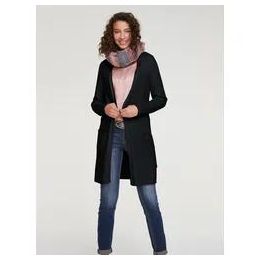 Longstrickjacke Heine, Damen, Gr. 36/38, schwarz, 52% Viskose, 26% Polyester, 22% Polyamid, unifarben, Strickjacken Longstrickjacke
