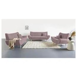 Polstergarnitur Home Affaire "Basta", rosa, H:80cm T:82cm, Sitzm&ouml;bel-Sets, Komfortable Wellenunterfederung
