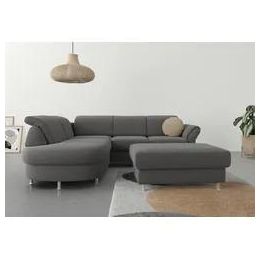 Sit & More Ecksofa SIT & MORE "Apulia L-Form", grau, B:250cm H:78cm T:212cm, Webstoff (100% Polyester);Struktur weich (90% Polyester, 10% Polyamid);Luxus-Micofaser Euphoria (100% Polyester);Samtoptik (100% Polyester), Sofas, Ecksofa, wahlweise Bettfunktion, Bettkasten und Kopf- und Armteilverstellung