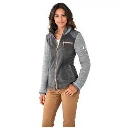 Shirtjacke Heine "Sweatjacke", Damen, Gr. 44, grau, 100% Polyester, &Auml;rmel:20% Wolle, 70% Polyacryl, 10% Polyamid, unifarben, Shirts Shirtjacke