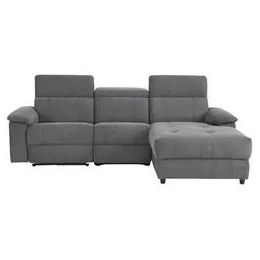 Ecksofa Home Affaire "Binado, L-Form", grau (anthracit), B:252cm T:164cm, Webstoff (95% Polyester/5% Nylon), Sofas, Ecksofa, mit manueller oder elektrischer Relaxfunktion mit USB-Anschluss
