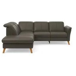 Sit & More Ecksofa SIT & MORE "Romero L-Form", grau (anthrazit), B:250cm H:91cm T:220cm, 100% Polyester, Sofas, Ecksofa, wahlweise mit oder ohne TV-Funktion, Bettfunktion, Bettkasten