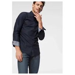 Langarmhemd Selected "SLHSLIMNEW-MARK SHIRT LS NOOS", Herren, Gr. 3XL, N-Gr, blau (navy blazer), Web, Obermaterial: 100% Baumwolle, unifarben, 1-Knopf-Manschette, Hemden