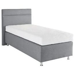Boxspringbett, grau (strukturstoff grau), ohne LED-Beleuchtung, Liegefl&auml;che B/L: 90cm x 200cm, H3, Bonnell-Federkernmatratze, Bezug Unterbox und Kopfteil: Strukturstoff (77% Polyester und 23% Viskose);Bezug Obermatratze 100% Polyester, waschbar bis 60C, Westfalia Schlafkomfort, Komplettbetten, Boxspringbett, wahlweise mit LED-Beleuchtung
