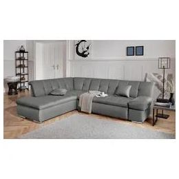 Ecksofa DOMO collection "Mona L-Form bequem und komfortabel, Breite 271cm, L-Form", grau (steel), B:271cm H:80cm T:213cm, Struktur fein 100% Polyester;Chenilleoptik 100% Polyester, Sofas, Ecksofa, wahlweise mit Bett- und Armlehnfunktion