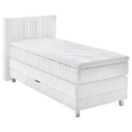 Boxspringbett, wei&szlig;, B:105cm L:210cm, Bezug: 100% Polyester;Polsterung: 100% Polyester, Westfalia Schlafkomfort, Komplettbetten, Boxspringbett, wahlweise mit Bettkasten und Topper