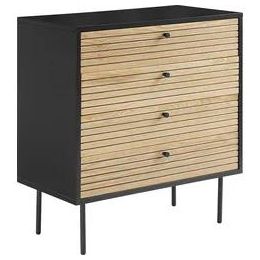 Kommode Salesfever "Torsby Stilvolles Sideboard", beige (natur), B:80cm H:85cm T:40cm, Furnier, MDF, Metall, Sideboards, Schubladenkommode, Skandinavisch inspiriertes Design f&uuml;r Ihr Zuhause
