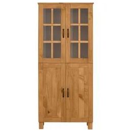 Hochschrank Home Affaire "Rodby", beige (natur gebeizt, gewachst), B:75cm H:170cm T:30cm, Massivholz, Schr&auml;nke, Hochschrank, FSC-zertifiziertes Massivholz, Breite 75cm, H&ouml;he 170cm