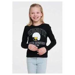 Langarmshirt logoshirt "Peanuts &ndash; Woodstock", Jungen, Gr. 164, schwarz, 100% Baumwolle, unifarben, normal, Rundhals, Shirts Langarmshirt, mit lizenziertem Print