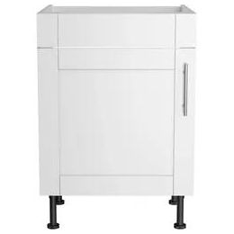 Sp&uuml;lenschrank KOCHSTATION "KS-Ahus", wei&szlig; (wei&szlig; matt, wei&szlig;), B:60cm H:87cm T:58,4cm, Schr&auml;nke, Sp&uuml;lenschrank, Breite 60 cm