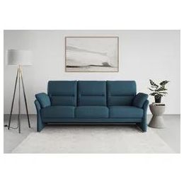 3-Sitzer DOMO collection "Pina, schmale Armlehnen, mit Federkern, kompakt & elegant", blau (petrol), B:219cm H:95cm T:88cm, 95% Polyester, 5% Polyamid, Sofas, Hoher Sitzkomfort, Microfaser hochflorig, petrol, Breite 219 cm