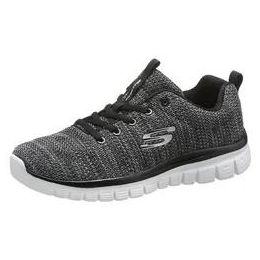 Sneaker Skechers "Graceful - Twisted Fortune", Damen, Gr. 35, schwarz-wei&szlig; (schwarz, wei&szlig;), Textil, Mesh, Schuhe Sneaker, Freizeitschuh, Halbschuh, Schn&uuml;rschuh mit Memory Foam, Topseller