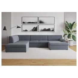 Wohnlandschaft DOMO collection "Topper, elegant und zeitlos, komfortabel, U-Form", grau (dunkelgrau), B:320cm H:78cm T:213cm, Sofas, Wohnlandschaft, wahlweise mit Bettfunktion