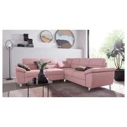 Sit & More Ecksofa SIT & MORE "Sorano L-Form", rosa (altrosa), B:249cm H:88cm T:229cm, Sofas, Ecksofa, wahlweise mit Bett- und Relaxfunktion, inkl. Bettkasten
