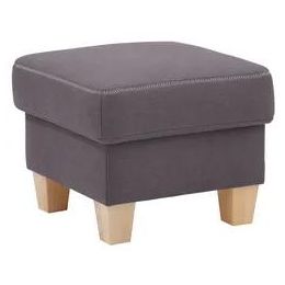 Hocker Home Affaire "Soleo", grau (dunkelgrau), B:60cm H:47cm T:60cm, Luxus-Microfaser ALTARA NUBUCK (100% Polyester);Struktur (100% Polyester);Luxus-Microfaser Lederoptik (100% Polyester), Hocker, Sitzhocker, passend zum "Solea"-Ecksofa
