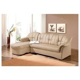 Ecksofa DOMO collection "Papenburg, zeitlose R&uuml;ckensteppung, elegante Formensprache, L-Form", beige (natur), B:235cm H:84cm T:140cm, Kunstleder SOFTLUX;Luxus-Microfaser (100% Polyester);Struktur ( 90% Polyester, 10% Polyacryl);Microfaser PRIMABELLE (100% Polyester), Sofas, Ecksofa, in gro&szlig;er Farbvielfalt, wahlweise mit Bettfunktion