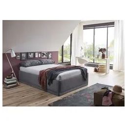 Polsterbett "Texel", grau (anthrazit), B:146cm H:42cm L:206cm, Bezug Bett: Veloursstoff 100% Polyester oder Microfaser (100% Polyester);Bonnell-Federkernmatratze: 51% Polypropylen, 39% Polyester und 10% Baumwolle;Kaltschaummatratze: 100% Polyester, Bezug abnehm- und waschbar bis 60C;Kissenbezug: 100% Polyester, F&uuml;llung : 100% Polyester (Hohlfaser), Westfalia Schlafkomfort, Betten, Polsterbett, Kom