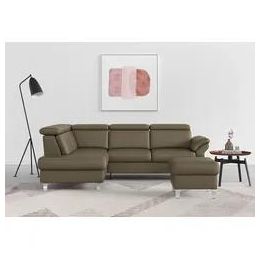 Sit & More Ecksofa SIT & MORE "Arngast L-Form", gr&uuml;n (olive), B:245cm H:84cm T:194cm, Sofas, Ecksofa, inklusive Kopfteilverstellung und Federkern