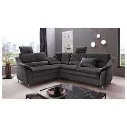 Ecksofa Home Affaire "Cardoso L-Form", grau (anthrazit), B:249cm H:90cm T:209cm, Luxus-Microfaser Lederoptik (100% Polyester);Luxus-Microfaser (100% Polyester);Luxus-Microfaser ALTARA NUBUCK (100% Polyester);Struktur (100% Polyester), Sofas, Ecksofa, Federkern, wahlweise mit Bett, Schubkasten, teilweise Relaxfunktion