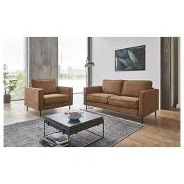 2-Sitzer "Weston", braun, B:166cm H:81cm T:87cm, 100% PES, ATLANTIC HOME COLLECTION, Sofas, im skandinavischem Stil, mit Wellenunterfederung
