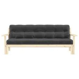 Schlafsofa KARUP DESIGN "Unwind", grau (dunkelgrau), B:190cm H:14cm T:92cm, Sofas, Schlafsofa, Mit Holzstruktur, inkl. Futonmatratze, Liegefl&auml;che 130x190 cm