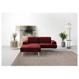 Ecksofa Home Affaire "Swift Scandic Design, komfortabler Federkern, Breite 192cm, L-Form", rot (bordeaux), B:192cm H:83cm T:176cm, 100% Polyester, Sofas, Ecksofa, Federkern-Polsterung, B/T/H: 192/83/176 cm