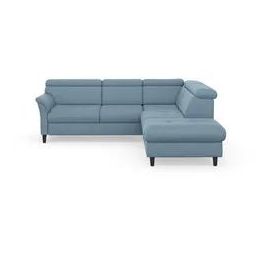 Sit & More Ecksofa SIT & MORE "Marano L-Form", blau (hellblau), B:252cm T:216cm, 98% Polyester, 2% Polyamid, Sofas, Ecksofa, inklusive Kopfteilverstellung, wahlweise mit Bettfunktion, Bettkasten