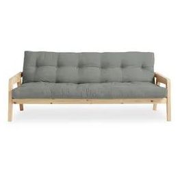 Schlafsofa KARUP DESIGN, grau, B:204cm H:40cm T:90cm, Sofas, Schlafsofa, Mit Holzstruktur, inkl. Futonmatratze, Liegefl&auml;che 130x190 cm