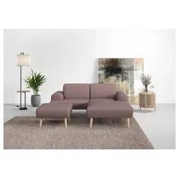 Ecksofa Home Affaire "Swift Scandic Design, komfortabler Federkern, Breite 192cm, L-Form", lila (beere), B:192cm H:83cm T:176cm, 100% Polyester, Sofas, Ecksofa, Federkern-Polsterung, B/T/H: 192/83/176 cm