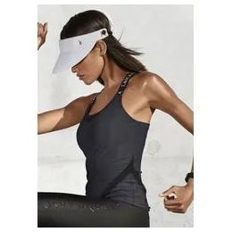Funktionsshirt Lascana ACTIVE, Damen, Gr. 44/46, schwarz, Netz, Obermaterial: 82% Polyester, 18% Elasthan (LYCRA SPORT). Netz: 78% Polyamid, 22% Elasthan, unifarben, figurbetont taillenbedeckt, Rundhals, Shirts Funktionsshirt, mit elastischen Tr&auml;gern und Mesh